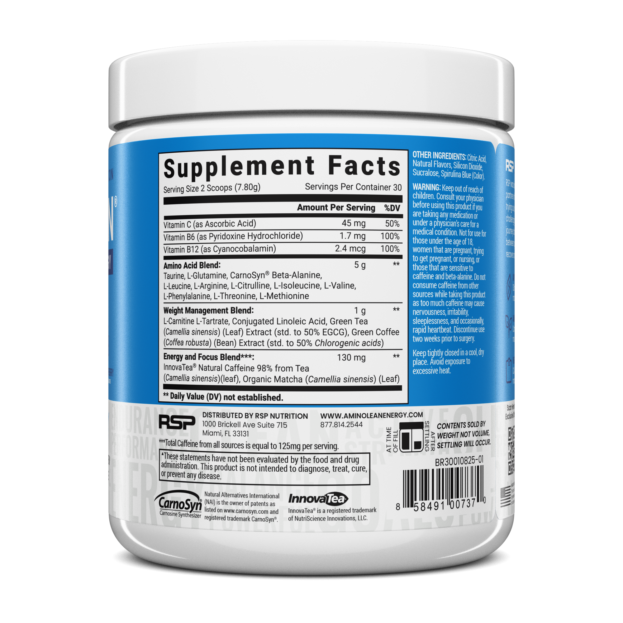 AminoLean Energy Blue Raspberry by RSP Nutrition Official Site ...
