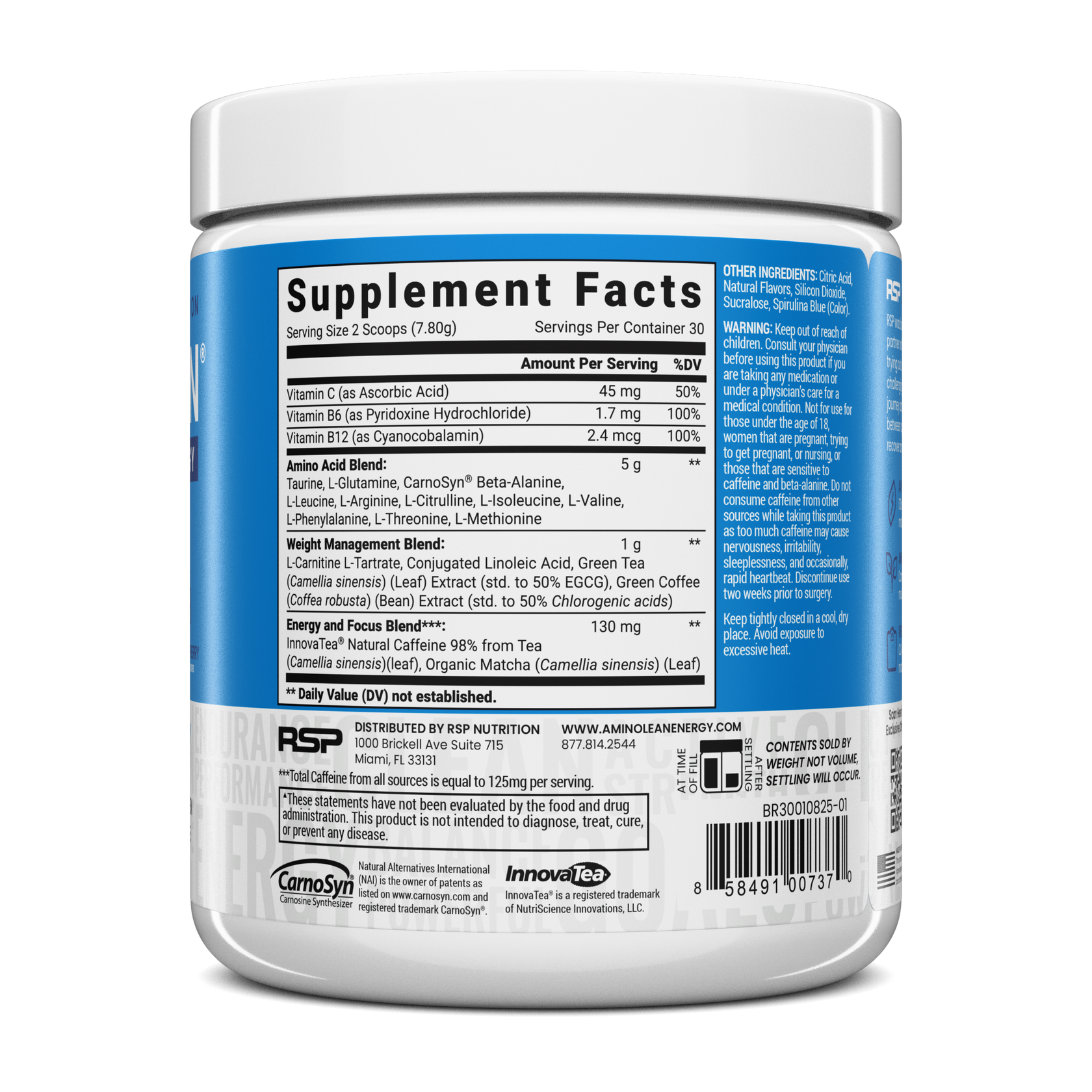 AminoLean Energy Blue Raspberry by RSP Nutrition Official Site ...