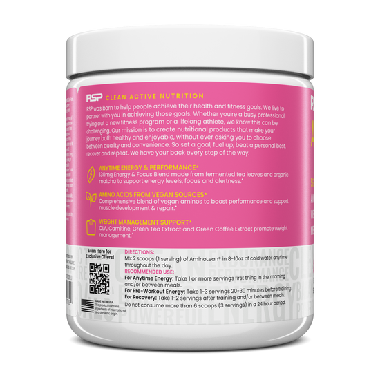 AminoLean Pink Lemonade Pre Workout by RSP Nutrition – AminoLean | RSP ...