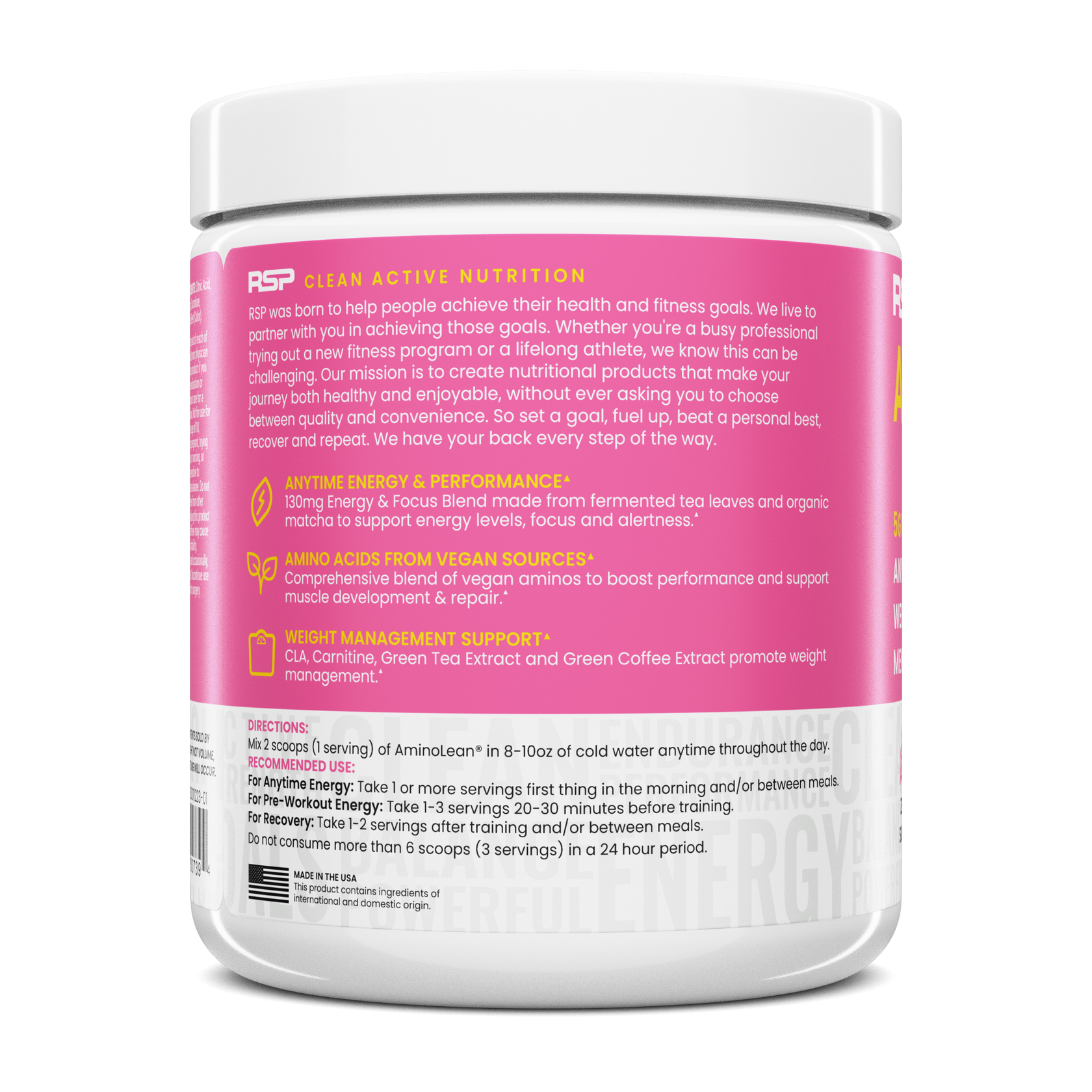 AminoLean Pink Lemonade Pre Workout by RSP Nutrition – AminoLean | RSP ...