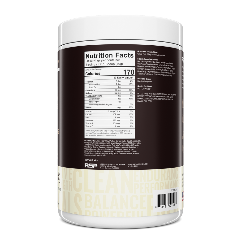 TrueFit Grass Fed Protein & Meal Replacement Powder - Chocolate ...